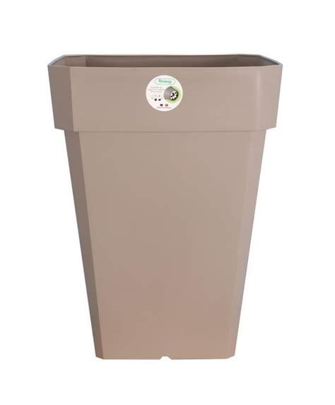 Pot de fleurs carré Soleilla en plastique x x Hauteur cm L Taupe