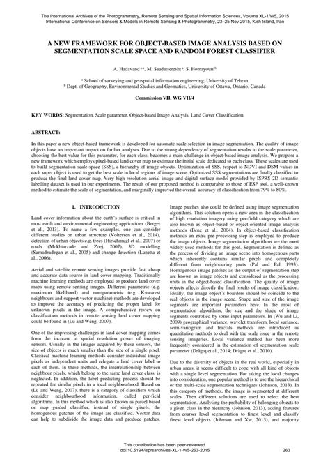 Pdf A New Framework For Object Based Image Analysis Based On Segmentation Scale Space And