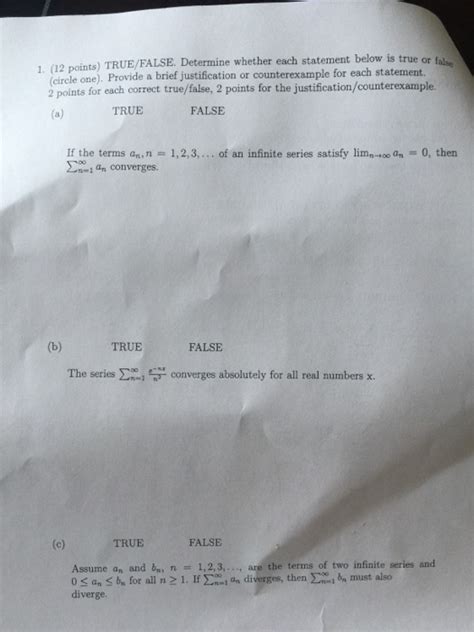 solved determine whether each statement below is true or 1