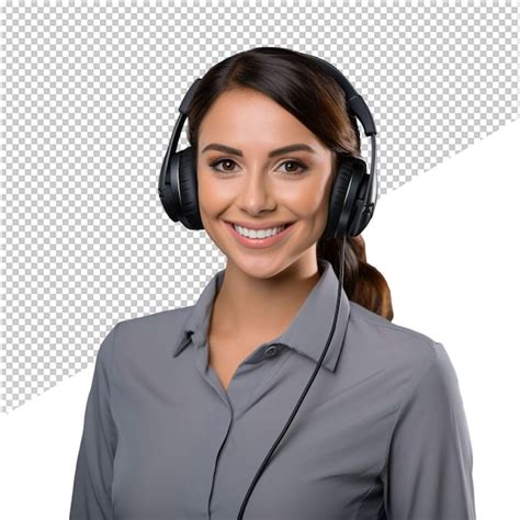 Premium Psd A Woman Wearing Headphones