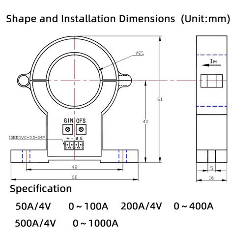 Hall Current Transducer Ac Dc 5a 10a 20a 50a 100a 200a 300a 4 20ma 5v