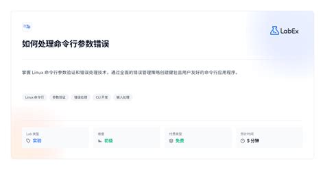 如何处理命令行参数错误 Labex