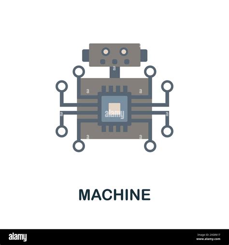 Machine Flat Icon Colored Sign From Machine Learning Collection