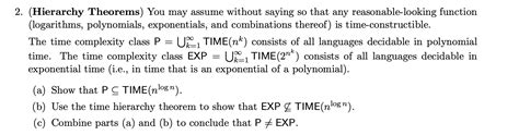 Hierarchy Theorems ﻿you May Assume Without Saying