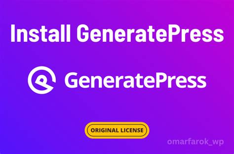Install Generatepress Premium Theme With License On Your Website By Omarfarok Wp Fiverr