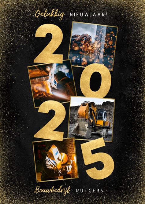 Zakelijke Nieuwjaarskaart Gouden En Foto S Kaartje Go