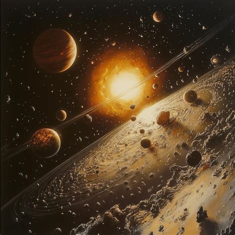A Detailed Image Of The Solar System With Planets Orbiting The Sun