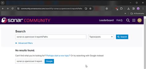 How Does Sonar Cs Opencover It ReportsPaths Work SonarQube Server Community Build Sonar
