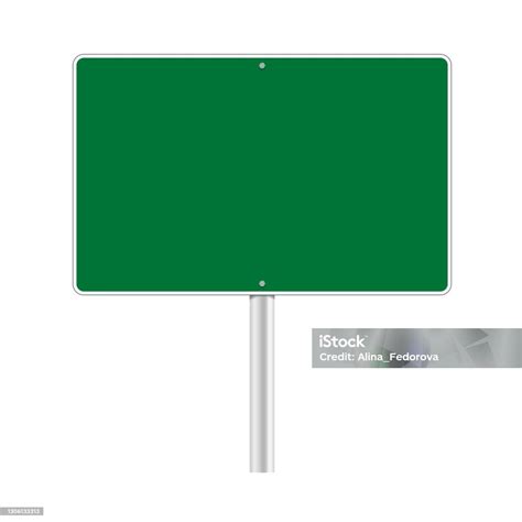 Ilustración De Señal De Tráfico Verde Por Carretera Maqueta Tablero En