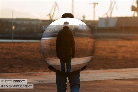 Premium Psd Portrait Of Person With Sphere Effect