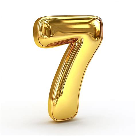 3d Gold Number 7 Isolated On White Background Premium Ai Generated Image