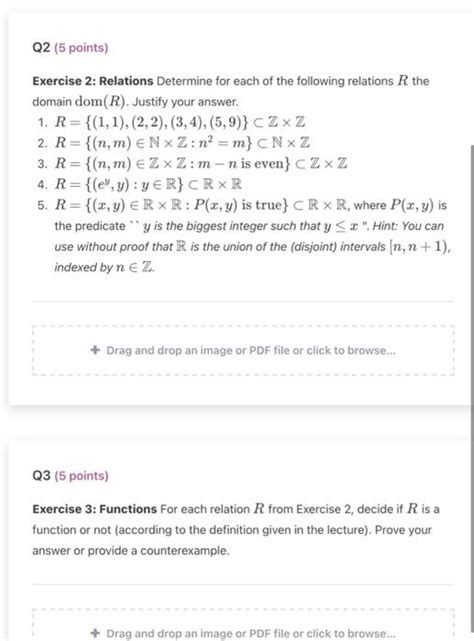 Solved Exercise Relations Determine For Each Of The Chegg