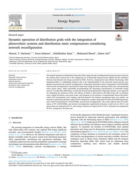Pdf Dynamic Operation Of Distribution Grids With The Integration Of