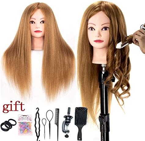 Yanzijf Mannequin Head With Hair 60 Human Hair24 26 Hair Mannequin