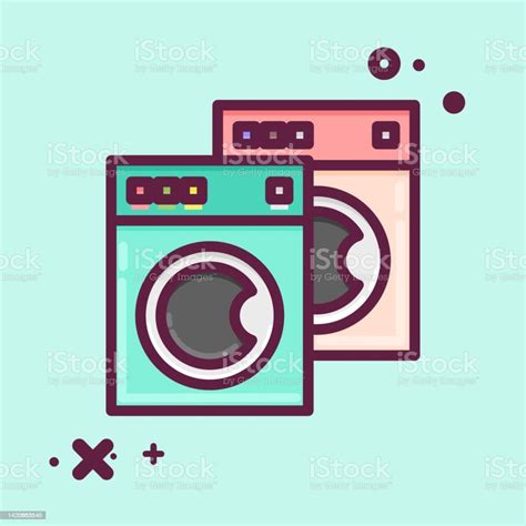 아이콘 세탁기 세탁물 기호와 관련이 있습니다 Mbe 스타일 편집 가능한 간단한 디자인 간단한 그림 인쇄에 적합 가사 집안일에 대한 스톡 벡터 아트 및 기타 이미지 Istock