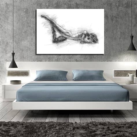 Canvas Print Bedroom Wall Decor Elegant Contemporary Abstract Etsy