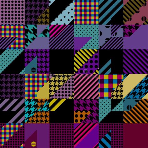 Geometric Patchwork Pattern Of A Squares Stock Vector Illustration