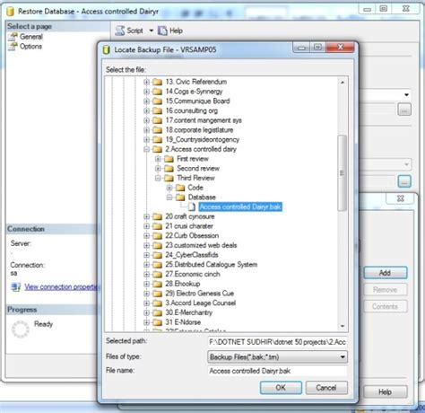 Restore Database From Backup Filebak File To Mdf File In Ms
