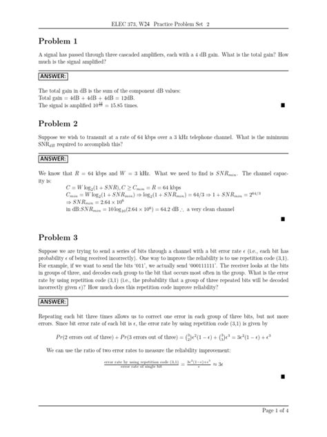 Solution To Practice Problem Set 2 Pdf Computer Engineering