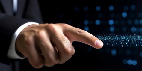 Premium Photo Arafed Image Of A Man In A Suit Touching A Digital