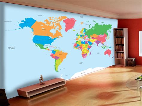 Papel De Parede Mapa Mundi Mapas M² Modelos Na Descrição R 45 00