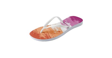 Squiggly Trippy Abstract Lesbian Pride Flag Flip Flops Zazzle