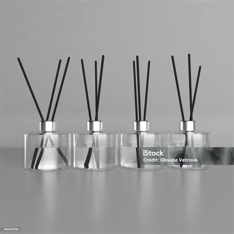 3d Render Aroma Diffuser Mockup Dengan Tongkat Dan Kemasan Dengan Ruang