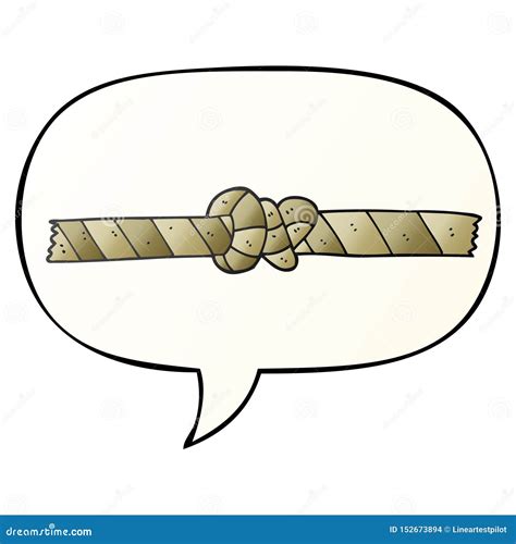 A Creative Cartoon Knotted Rope And Speech Bubble In Smooth Gradient