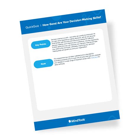 Decision Making Quick Quiz Mind Tools Mindtools
