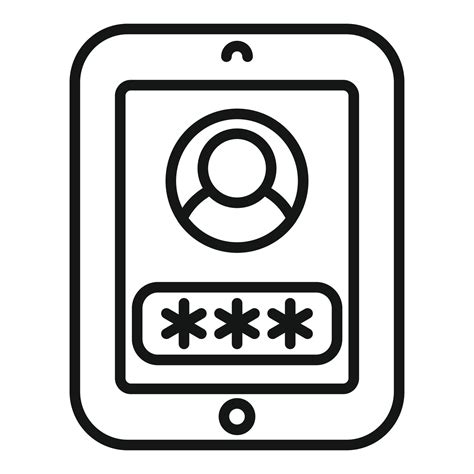 Tablet Password Icon Outline Vector Data Privacy 14865788 Vector Art
