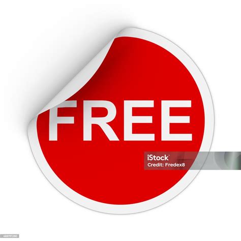 필 링 코너 3d 일러스트와 함께 무료 텍스트 빨간색 동그라미 스티커 0명에 대한 스톡 사진 및 기타 이미지 0명 3차원 형태 가격표 Istock