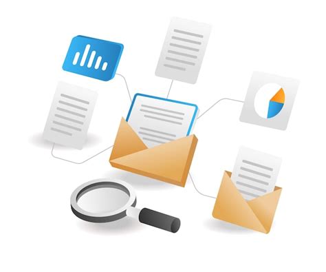 Premium Vector Flat Isometric Concept Illustration Send Email Analysis