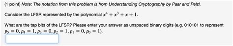 Solved 1 Point Note The Notation From This Problem Is Chegg Com