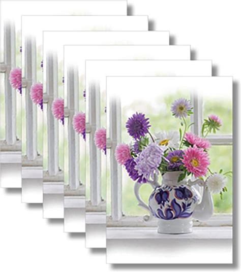 6x Dubbele Wenskaart Met Envelop Blanco Bloemen 11 5 X 17 Cm Bol
