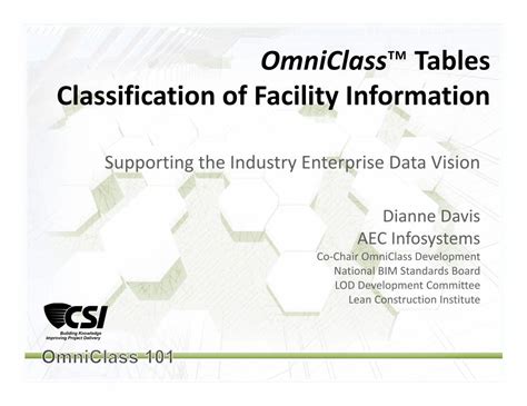 Pdf Omniclass Tables Classification Of Facility Informationeo2