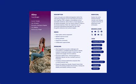 Personality Autolayout User Persona Template Figma