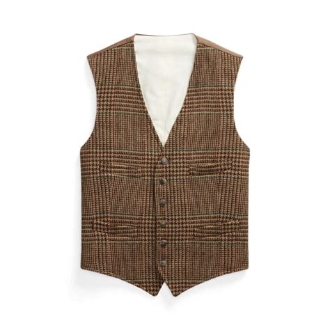Glen Plaid Wool Tweed Vest