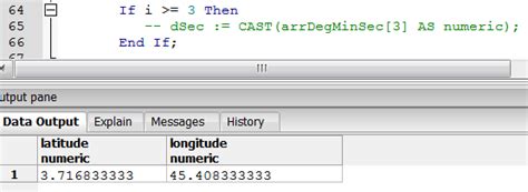 Postgis SQL Syntax To Extract Convert Strings With Degrees Minutes To Decimal Degrees