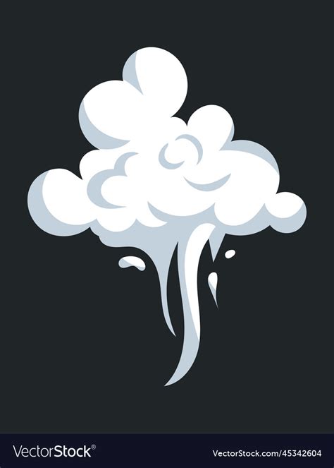 Smoke Effect With Curve Cloud Shape And Moving Vector Image