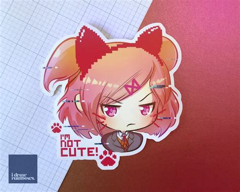 DDLC Doki Doki Literature Club Natsuki Vinyl Sticker Etsy