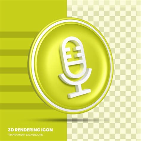 Icono De Renderizado 3d De Micrófono Archivo Psd Premium