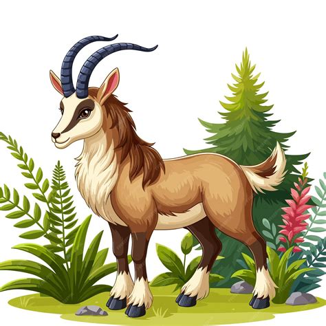Premium Vector Cute Chamois Vector Cartoon Illustration