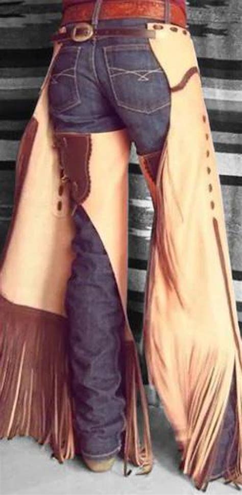 Womens Suede Leather Chap Western Cowgirl Fringed Riding Chap Etsy