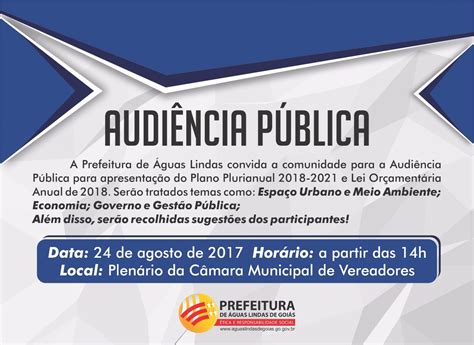 Prefeitura De Águas Lindas Realizará Mais Uma Audiência Pública Para
