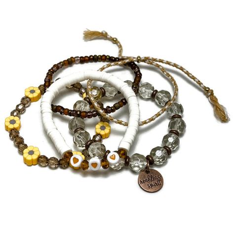Sunflower Happy Stack Stretch Bracelet Set Reckless Spirit