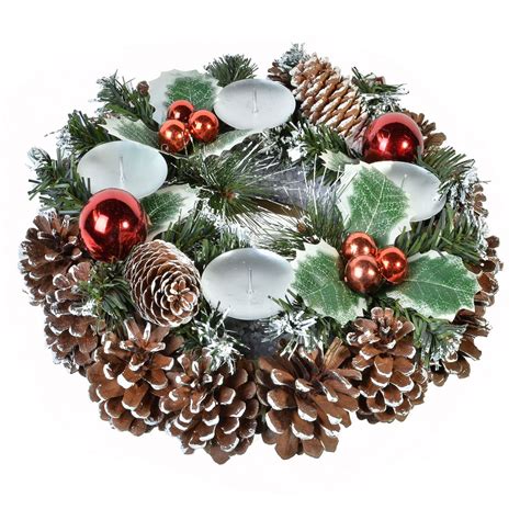 Украса за 4 коледни свещи 24 см Emag Bg