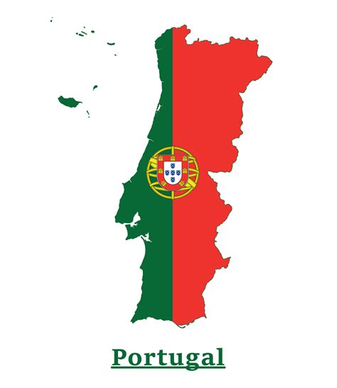 diseño del mapa de la bandera nacional de portugal ilustración de la bandera del país de