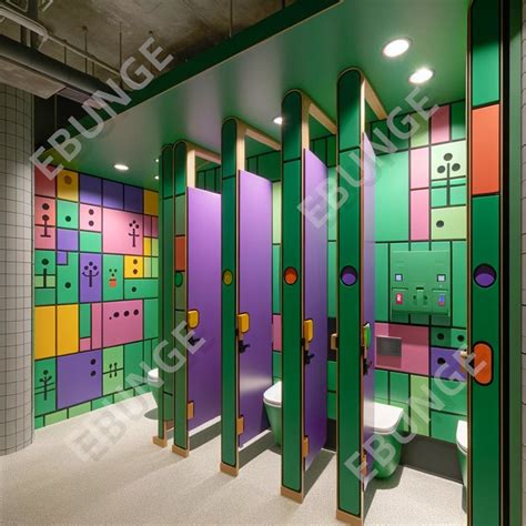 Shopping Mall Airport Bathroom Room Wood Public Toilet Stall Partition