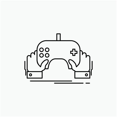 Game Gaming Mobile Entertainment App Line Icon Vector Isolated Illustration Vector