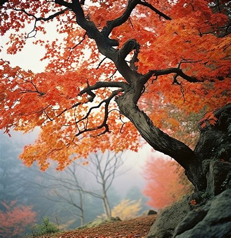 빨간색과 녹색 잎이 있는 가을 나무 가을 계절 나무 배경 일러스트 및 사진 무료 다운로드 Pngtree